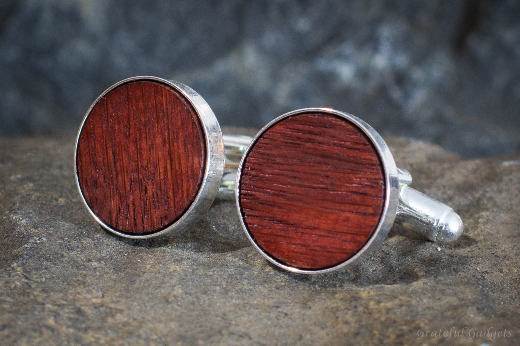 Wood Cufflinks, Wine Oak Barrel - Grateful Gadgets