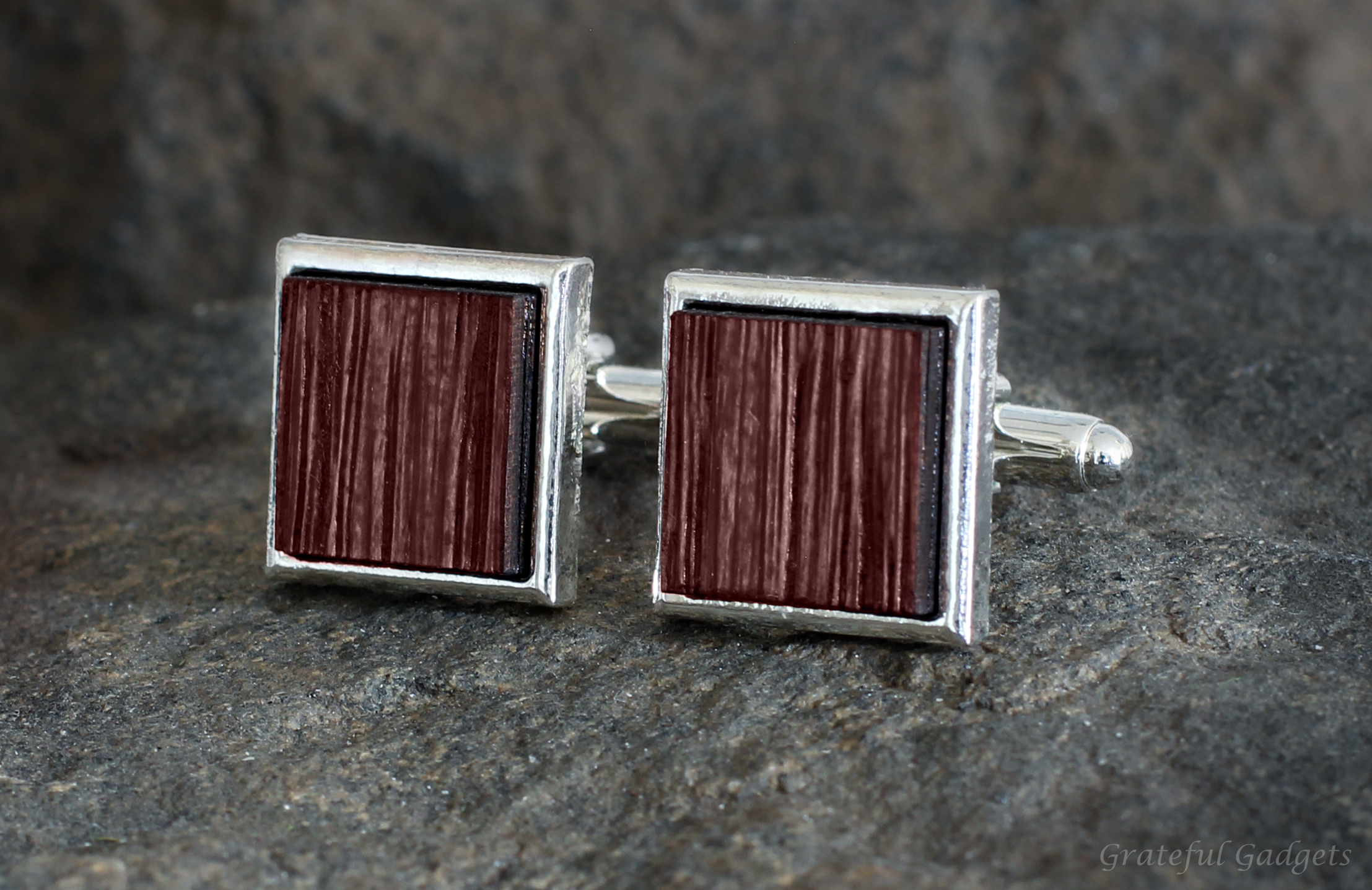 Wood Cufflinks, Wine Barrel - Grateful Gadgets